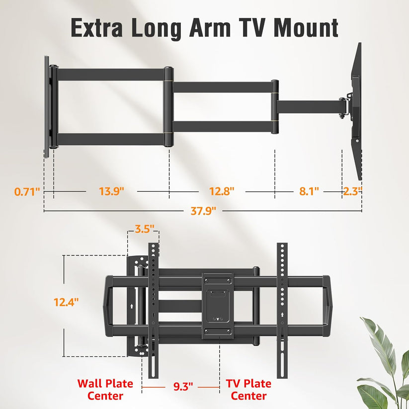ELIVED Full Motion Wall Mount Long Arm TV Wall Mount for 32-75 Inch TV ...